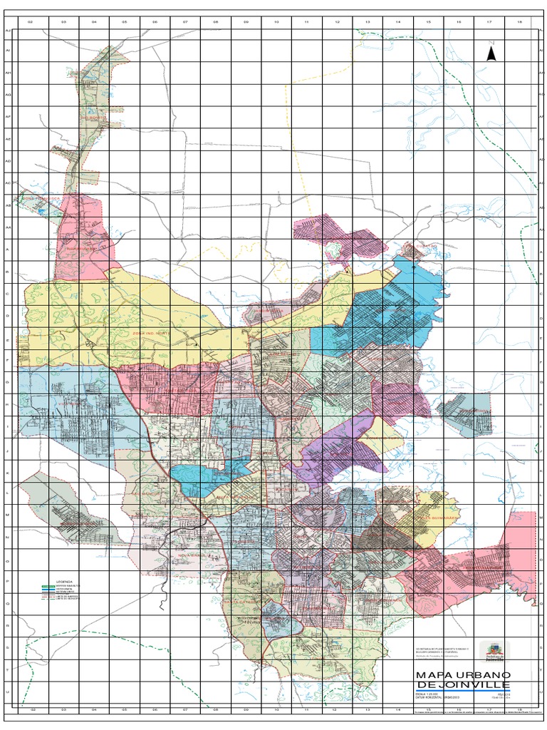 Mapa Do Município de Joinville Fev2018 Área Urbana Bairros Delimitados ...