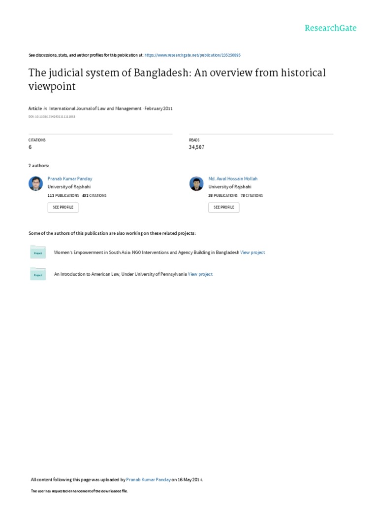 Overview of Bangladesh's Judicial System | PDF | Magistrate | Supreme ...