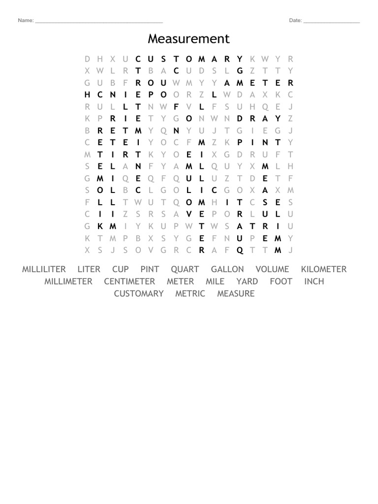 Measurement Answer Key | PDF