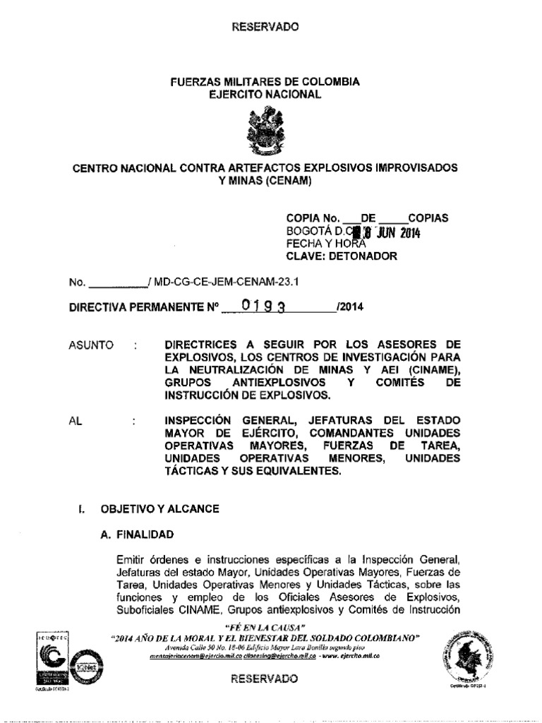 2015 Directiva 0193 Siname PDF | PDF