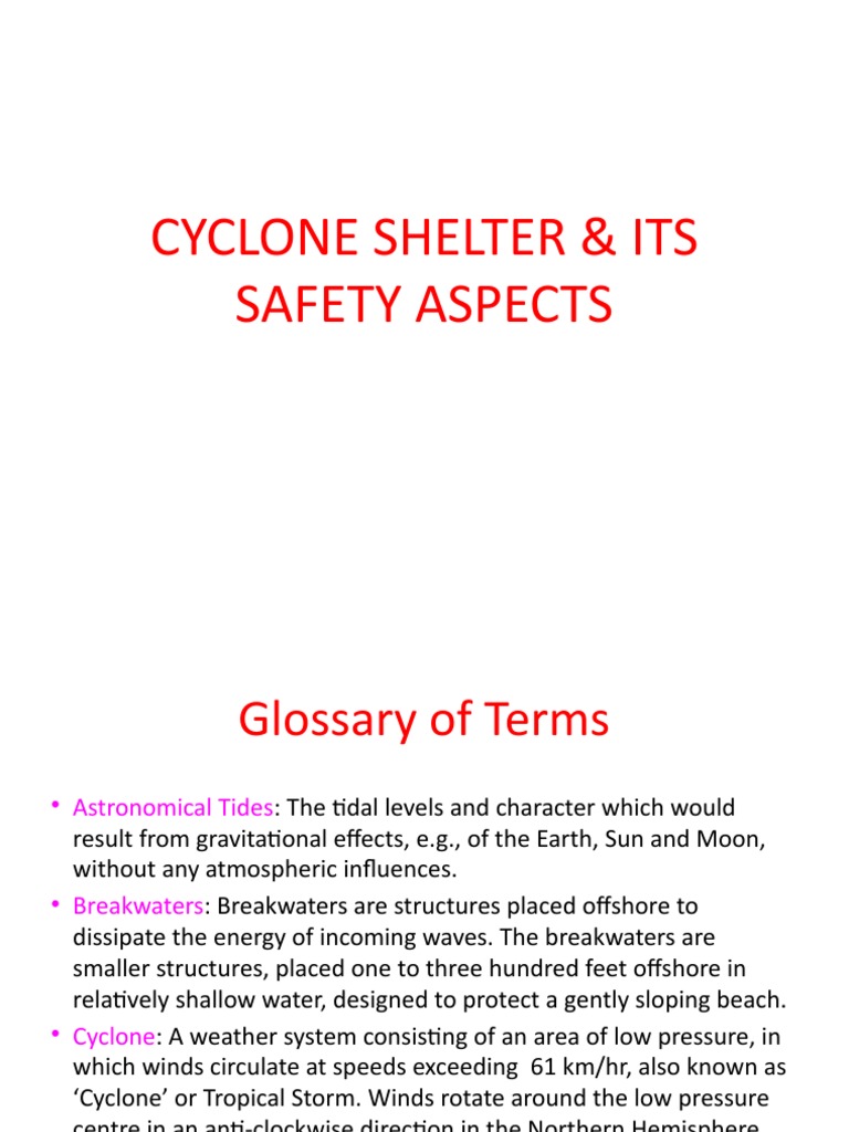Cyclone Shelter & Its Safety Aspects | PDF | Tropical Cyclones | Sea