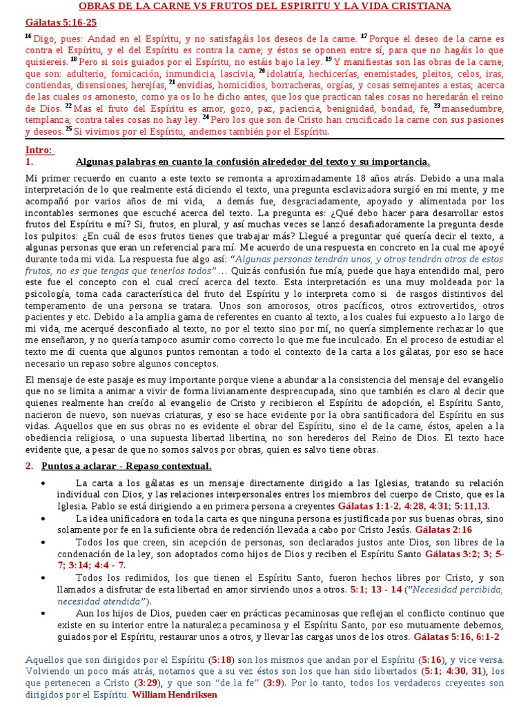 Frutos del Espíritu y Obras de la Carne | PDF | espíritu Santo | Cristo ...