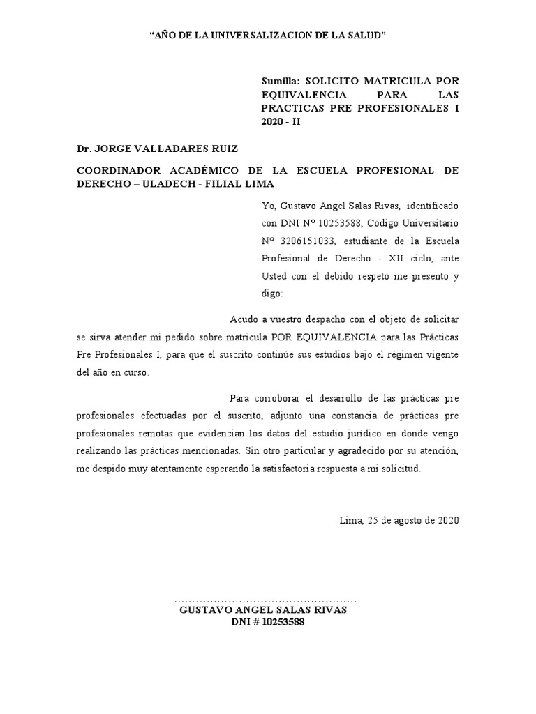 Solicitud de Matrícula A PPP I | PDF