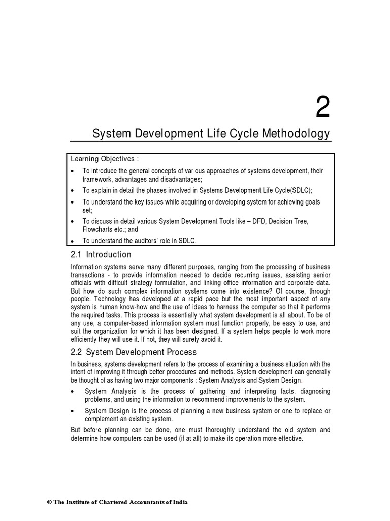 System Development Life Cycle Methodology: Learning Objectives | PDF ...