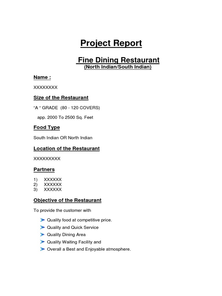 Restaurant Project Report | PDF | Restaurants | Foodservice