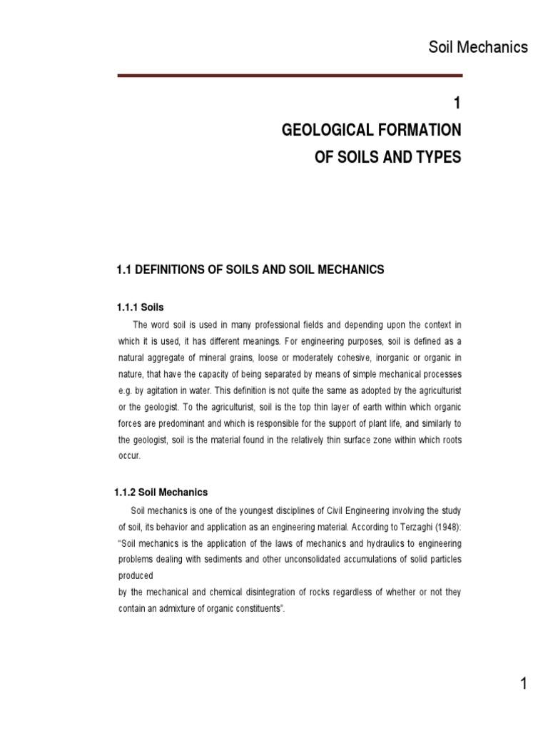 Soil Mechanics: Geological Formation & Types | PDF | Weathering | Rock ...
