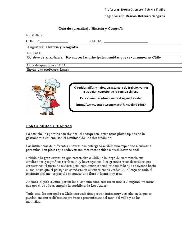 Historia Comidas Chilenas | PDF | Chile | Cocina occidental