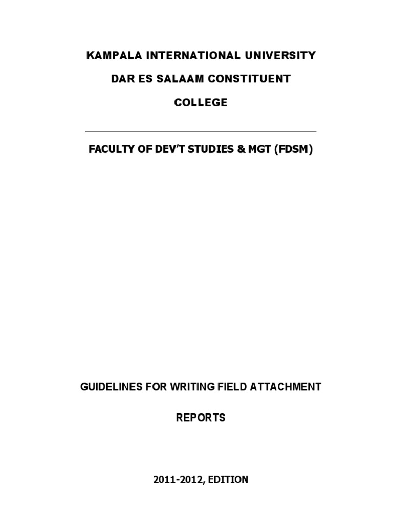 Field Attachment Report Format July Final | PDF | American ...