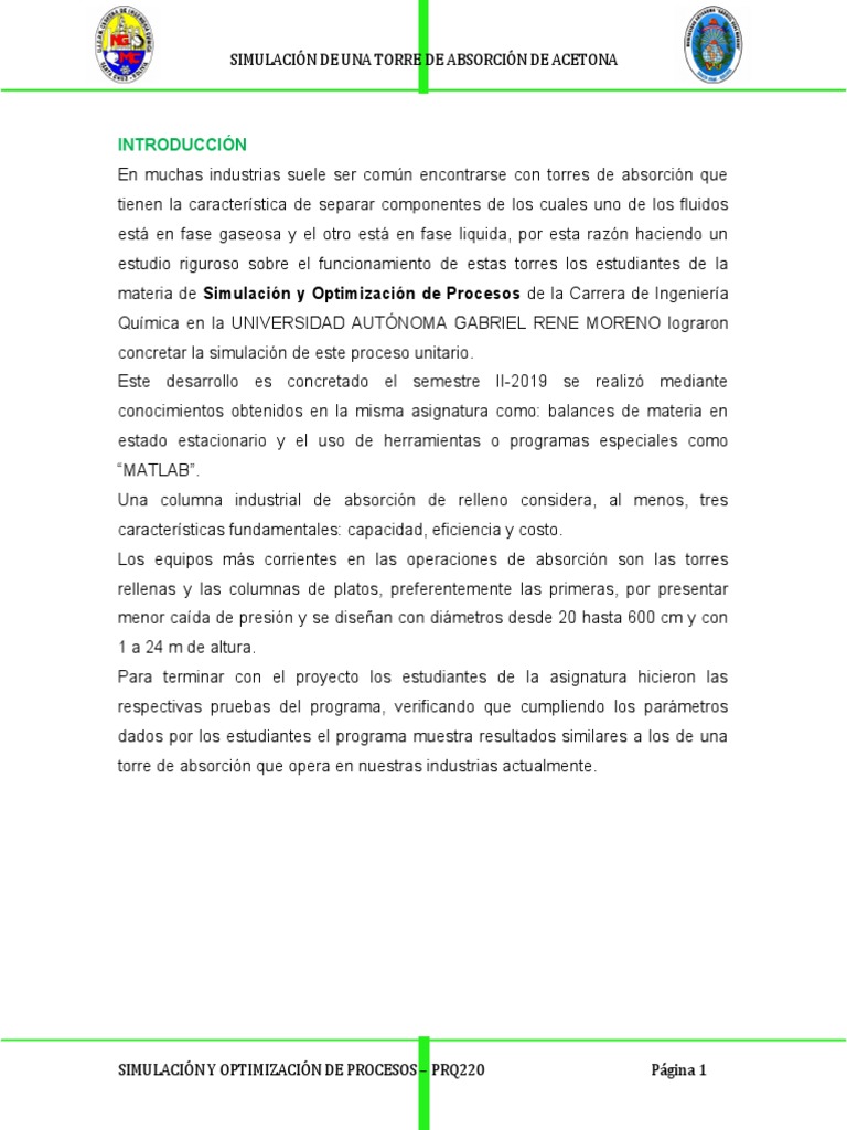 Absorción de Gases | PDF | Absorción (Química) | Fases de la materia