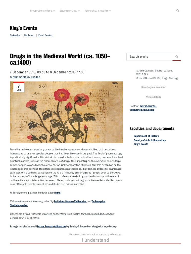 Drugs in The Medieval World (Ca. 1050-Ca.1400) : King's Events | PDF