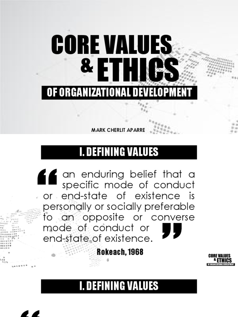 Core Values and Ethics in OD | PDF | Organization Development | Value ...