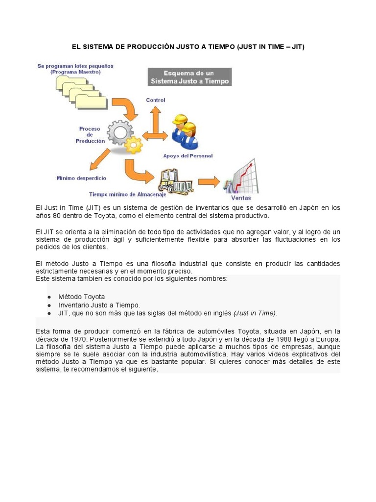 Sistema JIT elimina desperdicios | PDF | Producción y fabricación ...