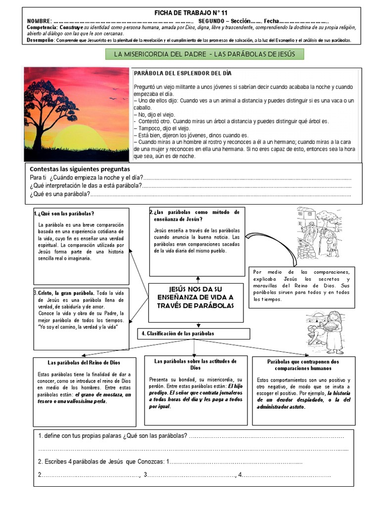Ficha 11 Las Parabolas | PDF | Parábolas de Jesús | Jesús