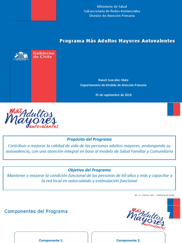 Programa Más Adultos Mayores Autovalentes | PDF | Vejez ...