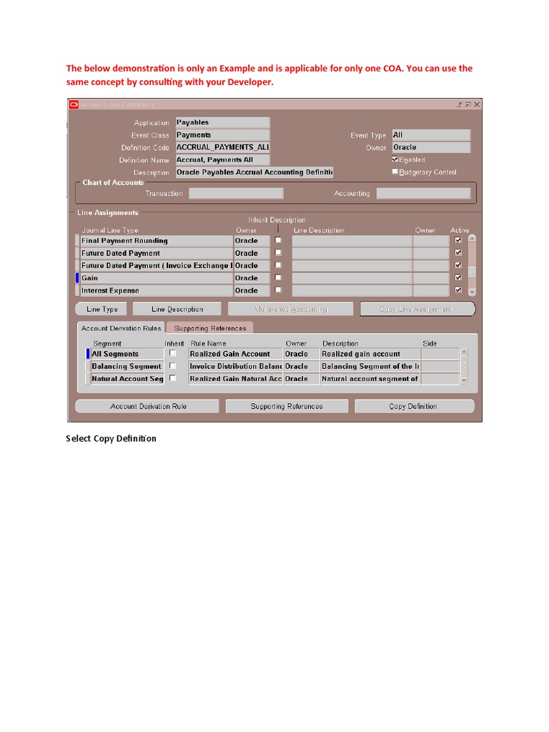 COA Derivation Rules Setup Guide | PDF