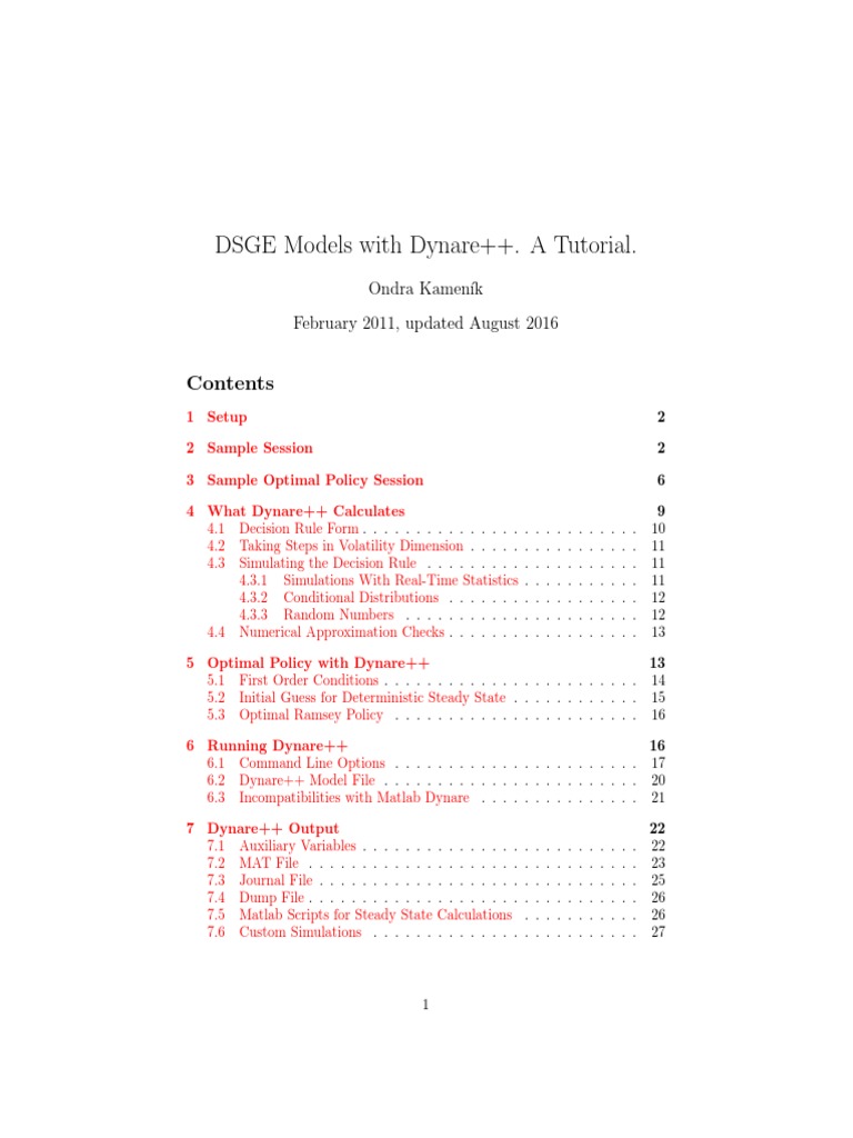 Dynare - Tutorial | PDF | Mathematical Optimization | Covariance Matrix