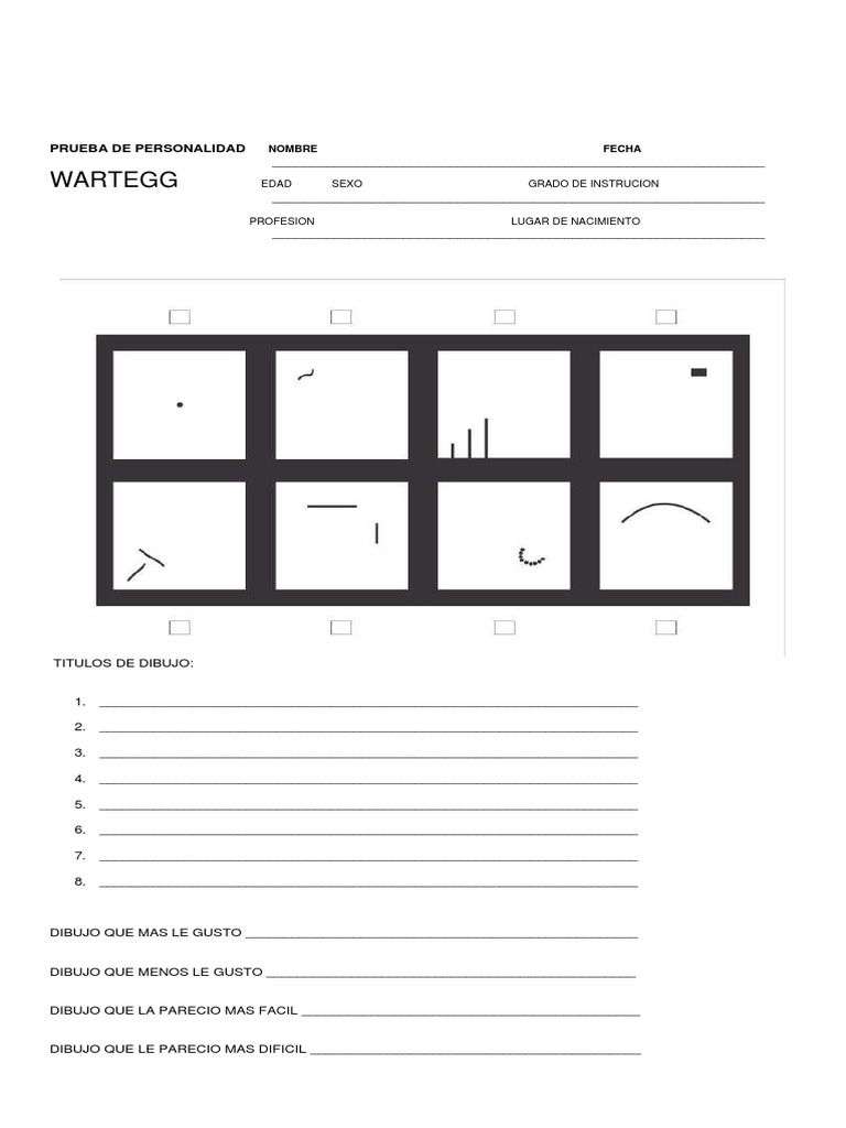 Test de Wartegg 1 PDF | PDF