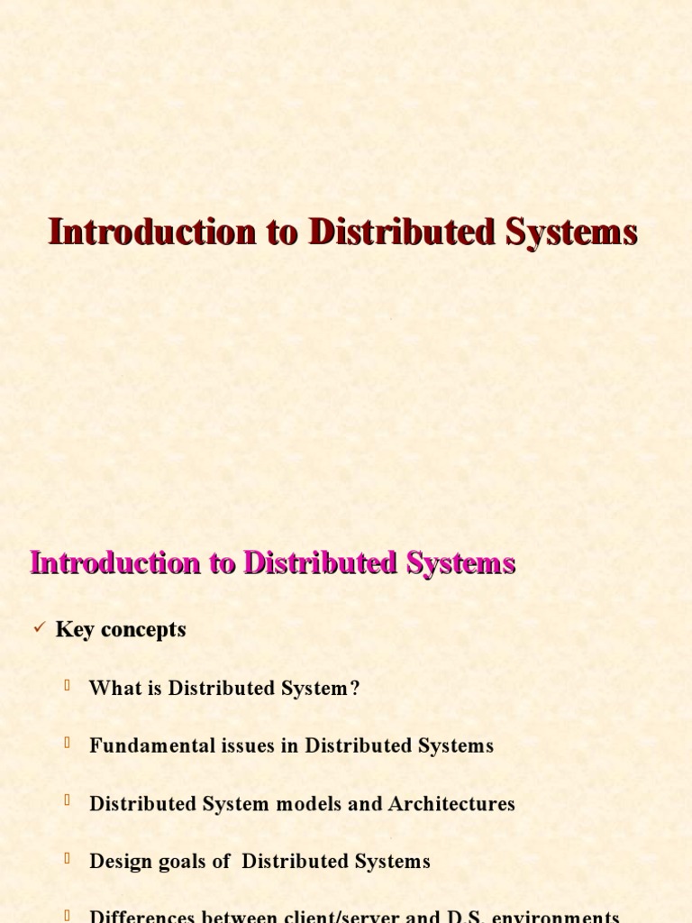 Introduction To Distributed Systems | PDF | Distributed Computing | Computer Network