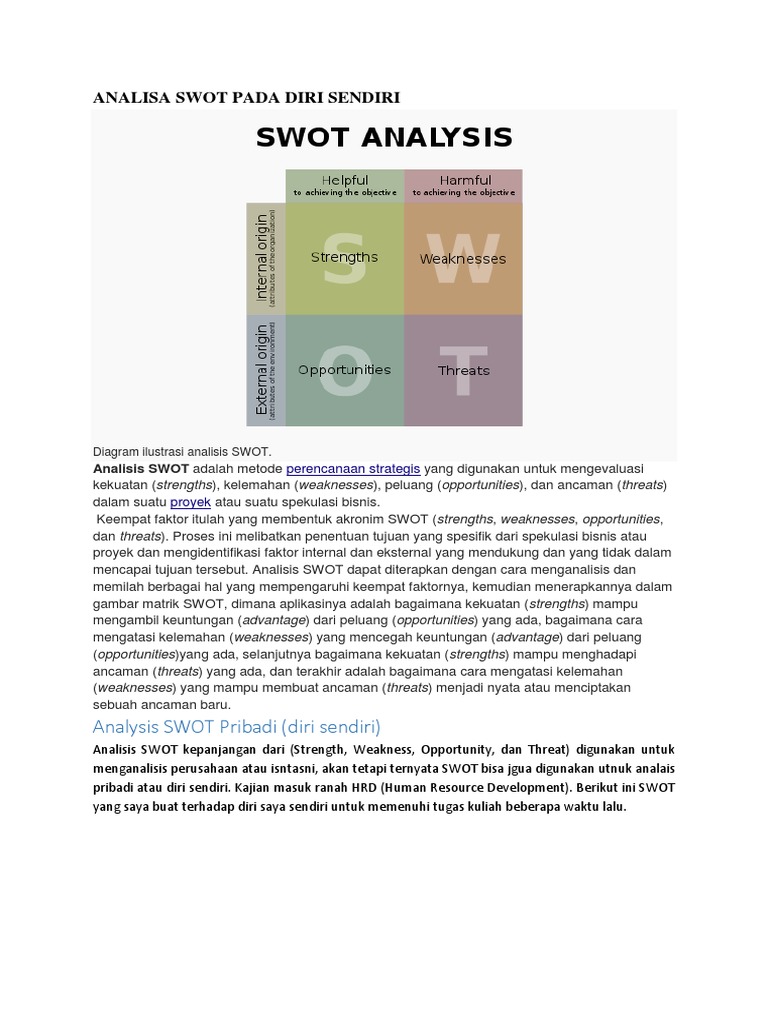 Analisa Swot Pada Diri Sendiri PDF | PDF