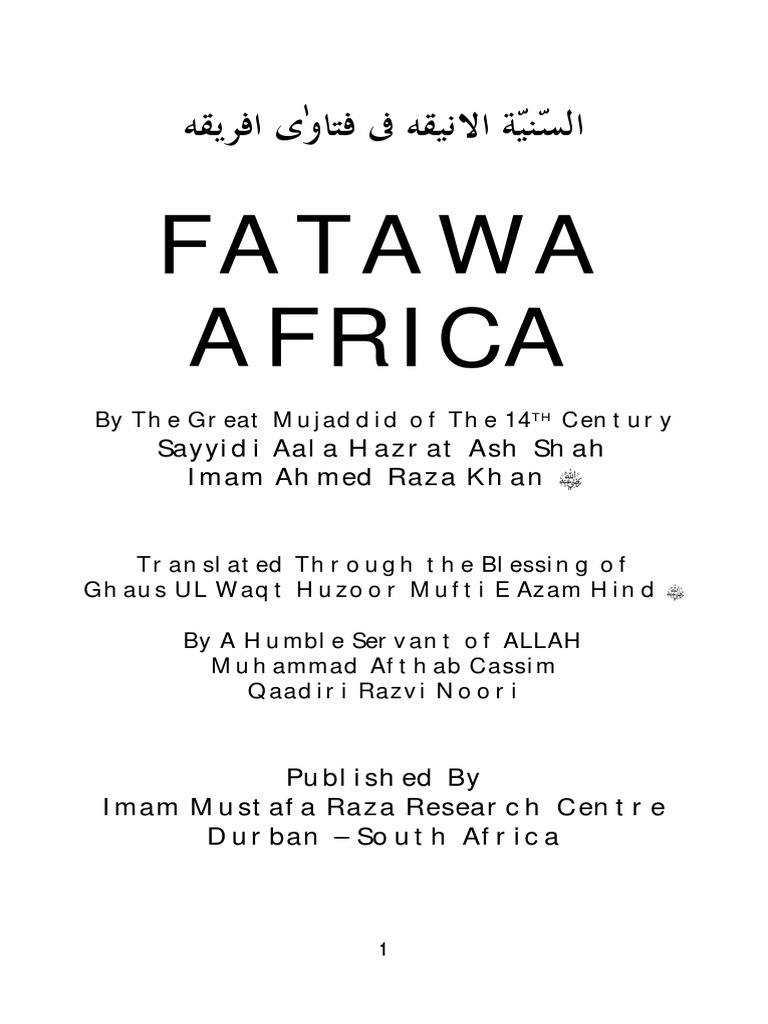 Fatawa Africa English | PDF | Sharia | Islamic Jurisprudence