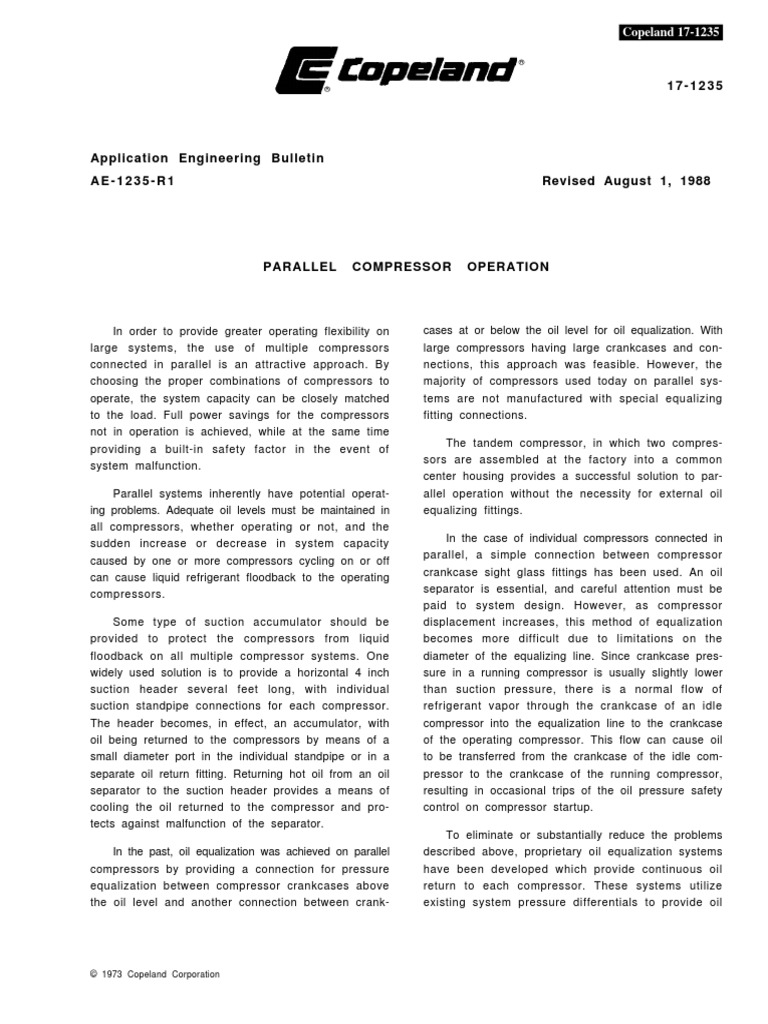 © 1973 Copeland Corporation | PDF | Energy Technology | Chemical ...