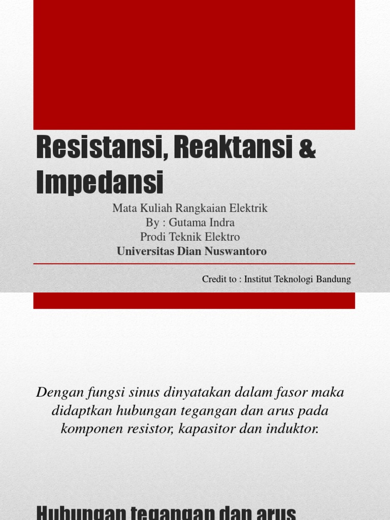 Resistansi dan Impedansi dalam Rangkaian Elektrik | PDF