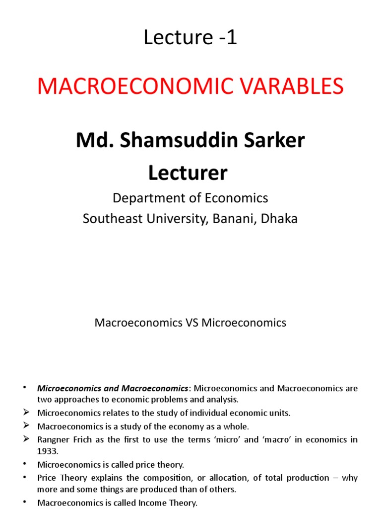 Macroeconomic Variables | PDF | Macroeconomics | Gross Domestic Product