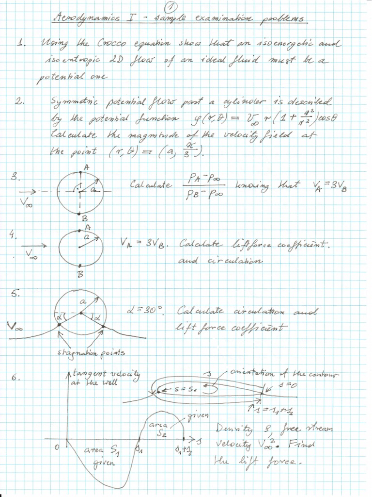 Aerodynamics Midterm Examination Problems | PDF