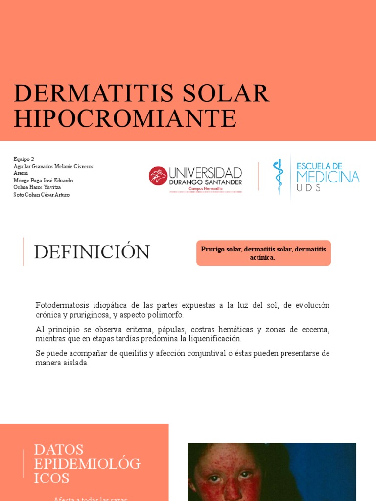 Dermatitis Solar: Causas y Tratamiento | PDF | Epidemiología | Inmunología