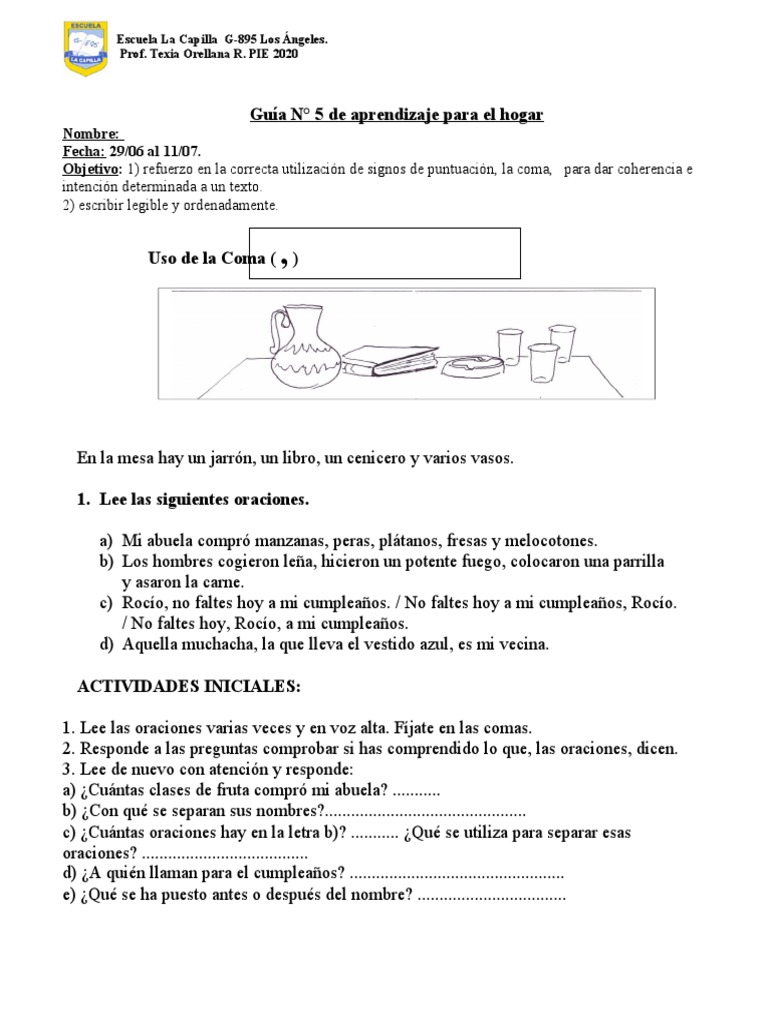 Uso y Ejercicios de la Coma | PDF