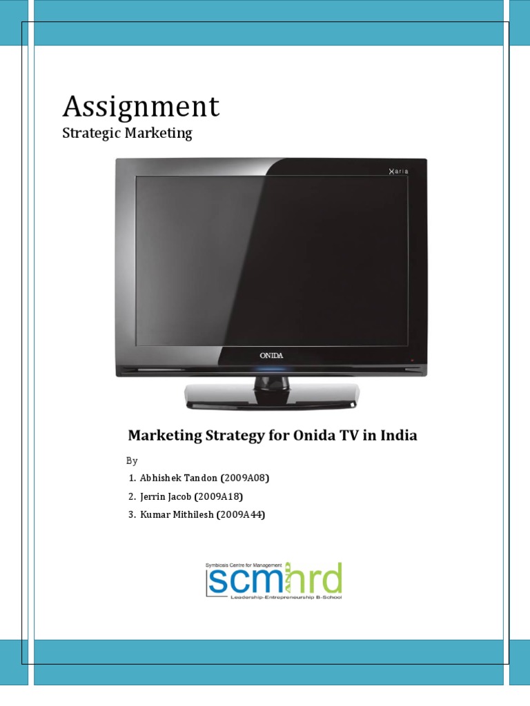 Marketing Strategy For Onida TV | PDF | Brand | Television