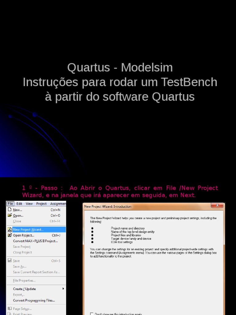 Tutorial Quartus Modelsim Testbench Verilog Pdf Programas Informática
