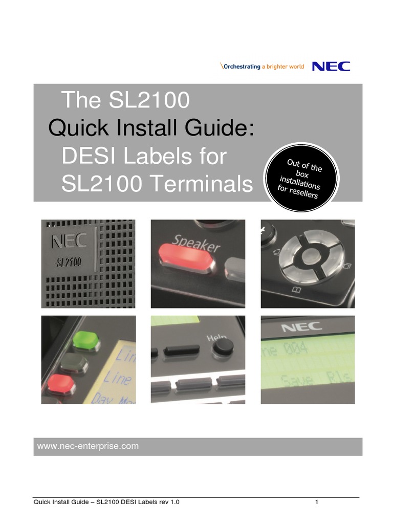 The SL2100 Quick Install Guide - DESI Labels For SL2100 Terminals | PDF ...