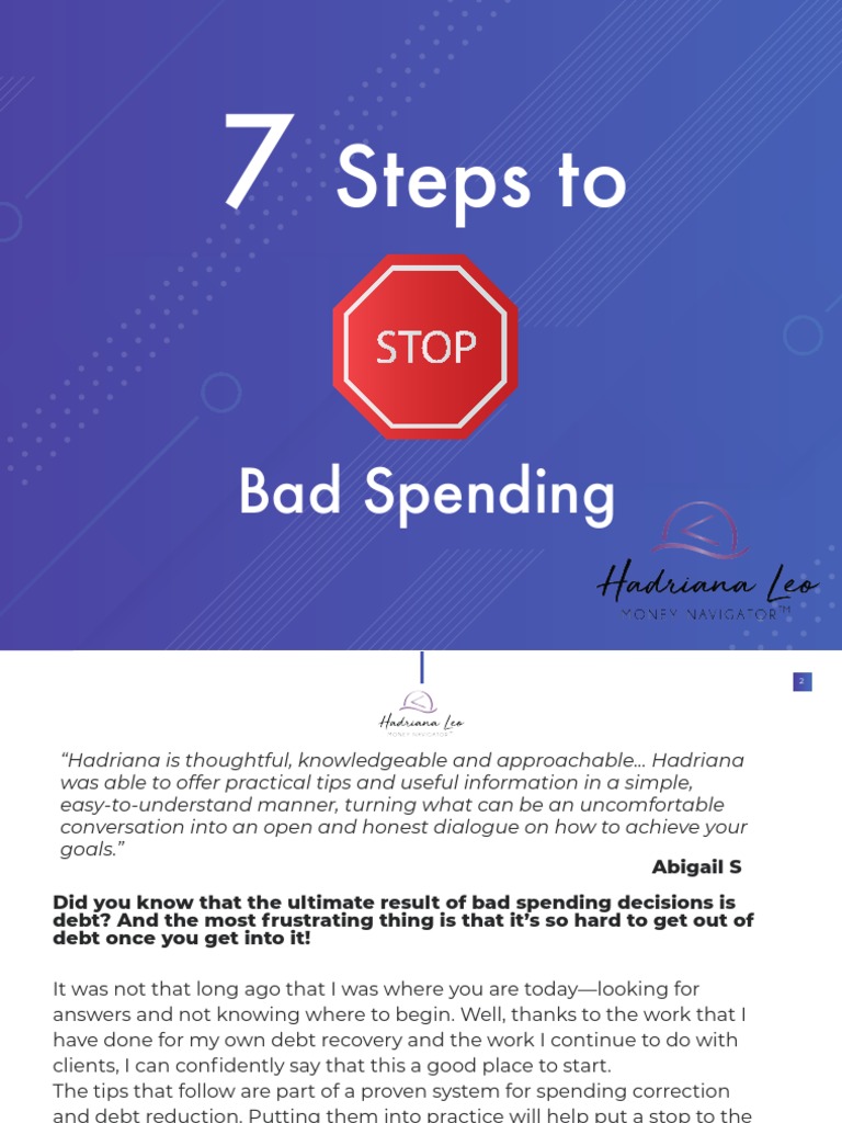 Steps To: Bad Spending | PDF | Prices | Economies