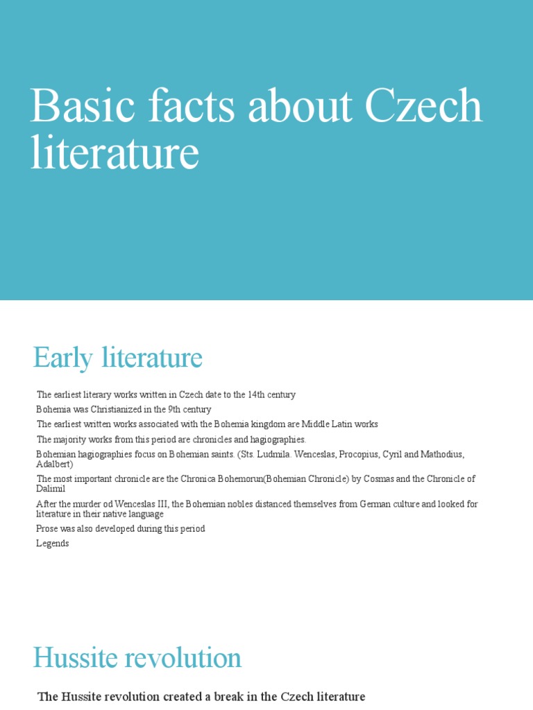 AJ-Basic Facts About Czech Literature | PDF | Czech Republic | Poetry