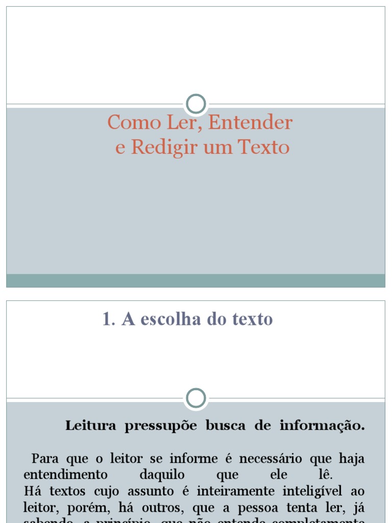 Como Ler Entender e Redigir Um Texto | PDF | Ciência cognitiva ...