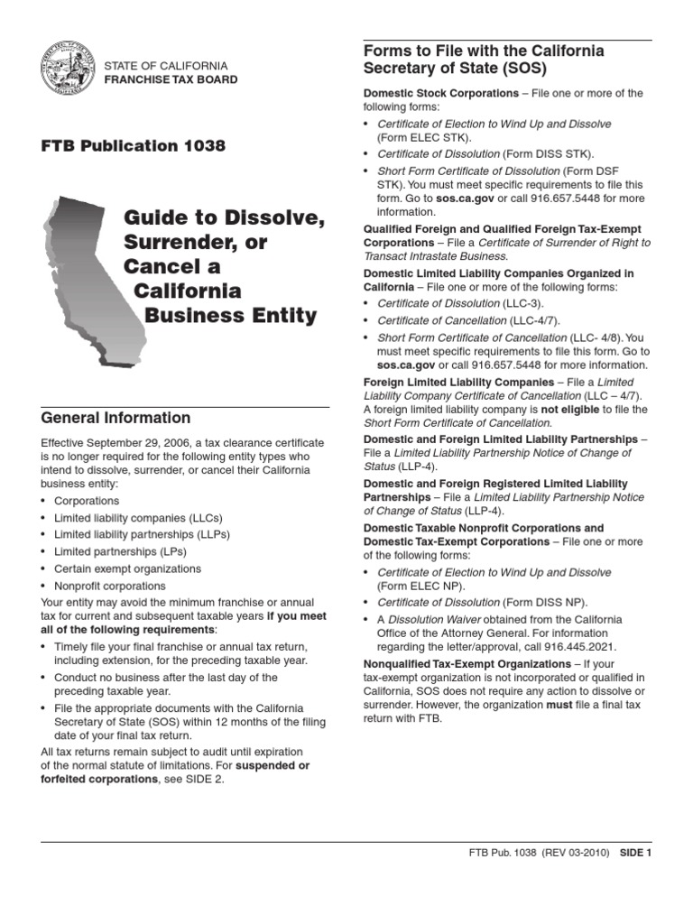 California Business Dissolution Guide | PDF | Limited Liability Company ...