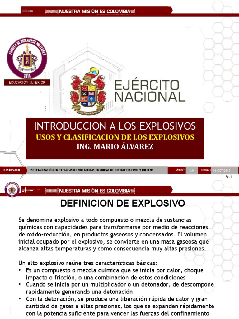 4.usos y Clasificacion de Los Explosivos | PDF | Química | Ciencias fisicas