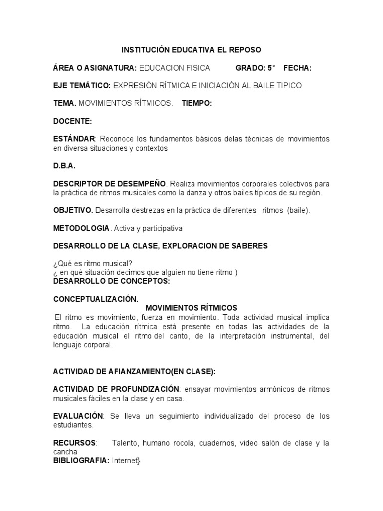 Movimientos Ritmicos | PDF