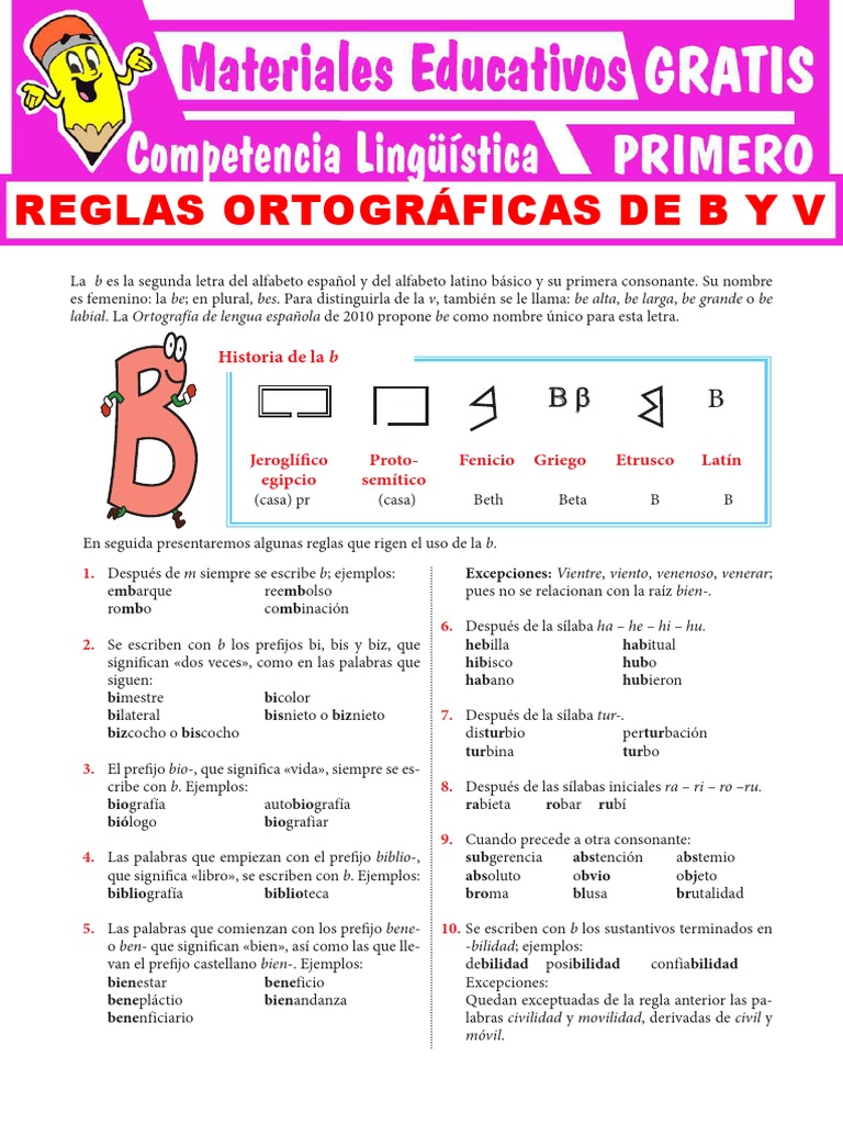 Primeras Reglas Ortograficas | PDF | Alfabeto | Verbo