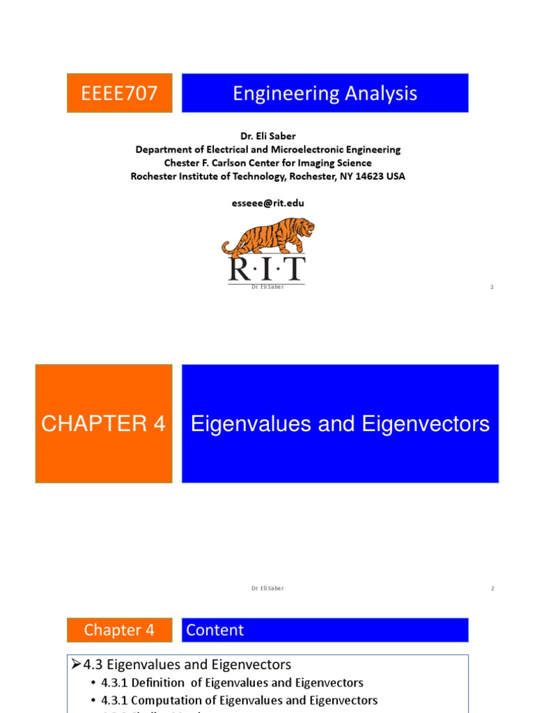 EA Chapter4 EigenValuesVectorsV14 PDF | PDF | Eigenvalues And Eigenvectors | Matrix Theory