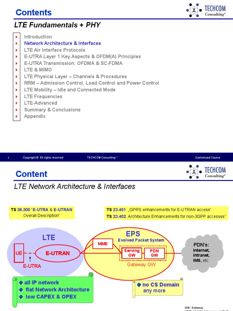 LTE Fundamentals + PHY: Network Architecture Interfaces | PDF | Ip ...