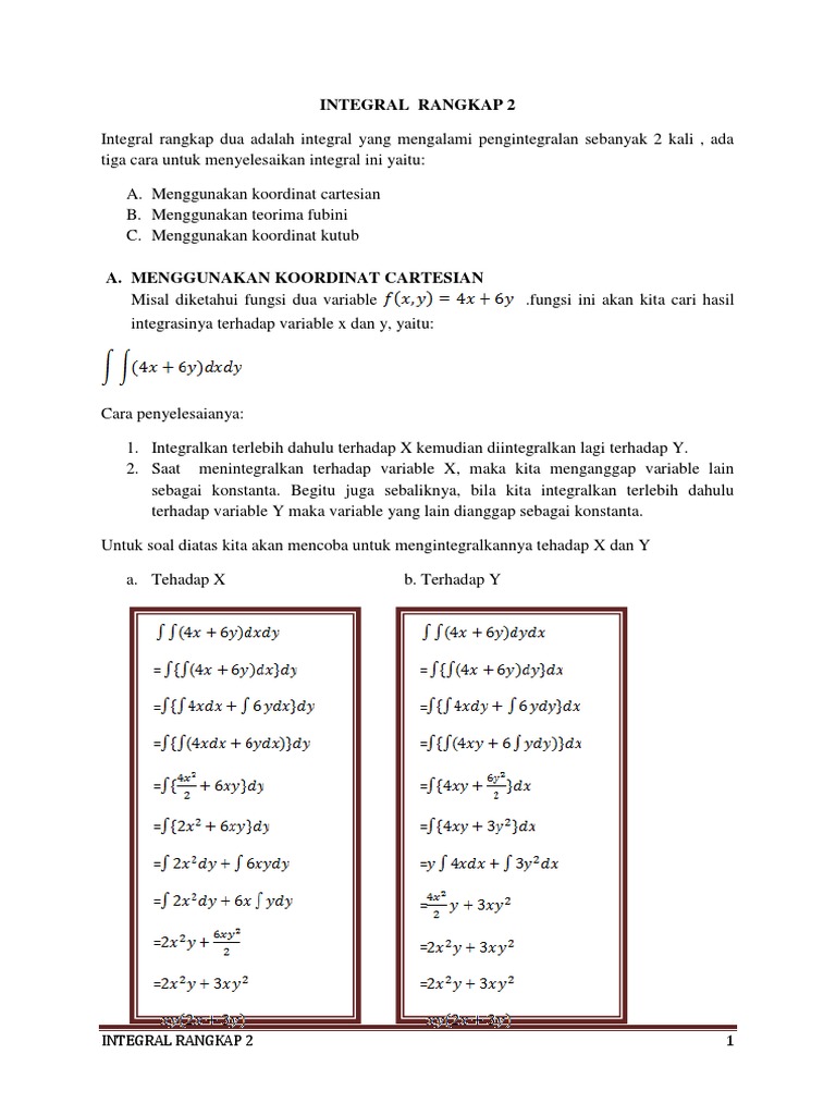 Integral Rangkap 2 PDF | PDF