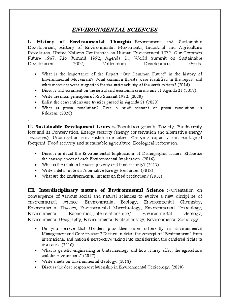 Comprehensive Guide to Environmental Sciences | PDF | Environmental ...