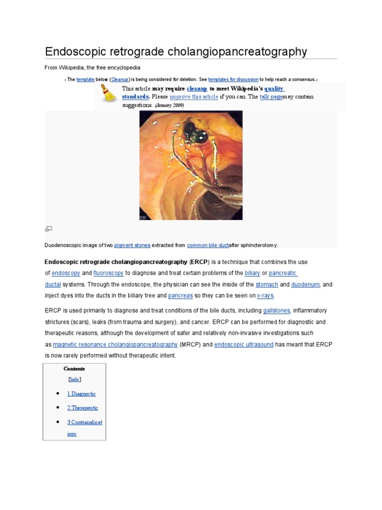 Endoscopic Retrograde Cholangiopancreatography | PDF | Abdomen ...