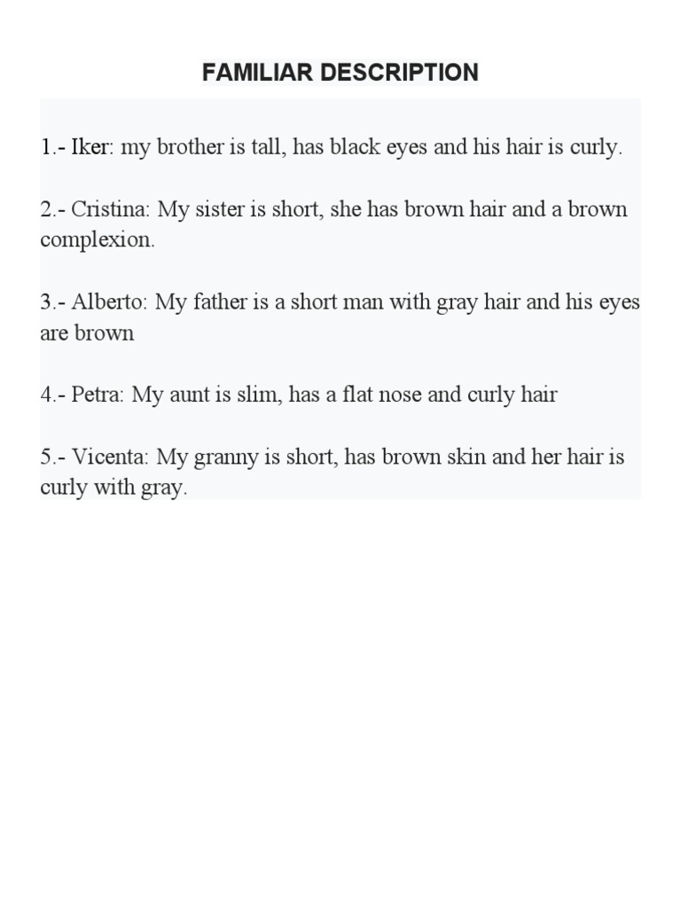 Family Descriptions and Traits | PDF