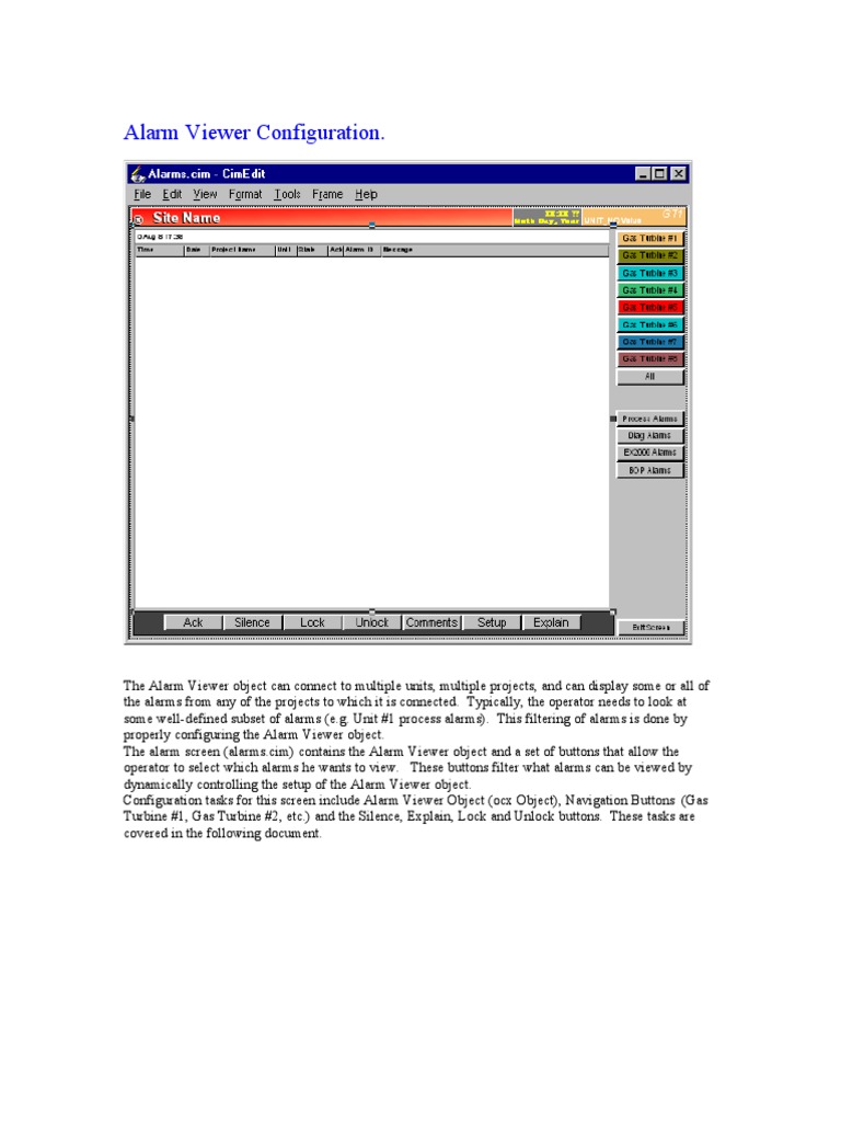 Alarm Viewer Documentation | PDF | Server (Computing) | Computer Programming