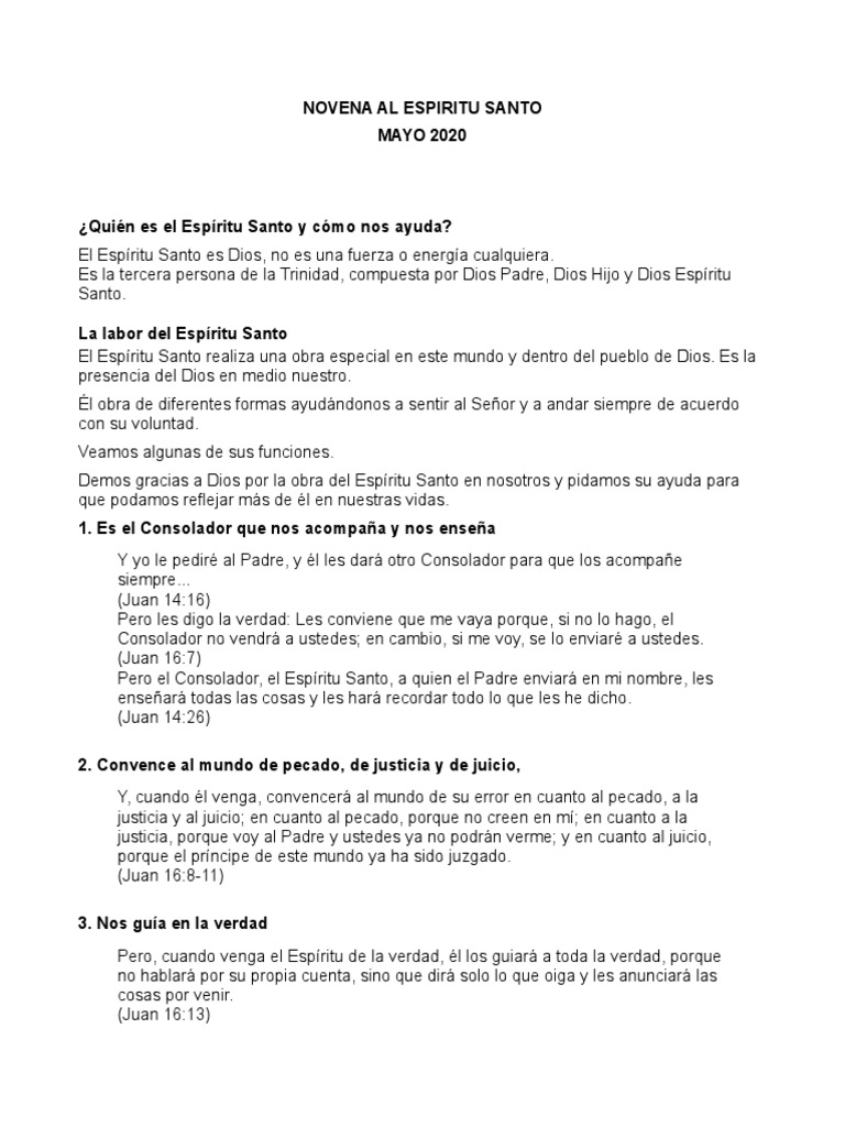 Quien Es El Espiritu Santo Odt Pdf Espíritu Santo Pecado