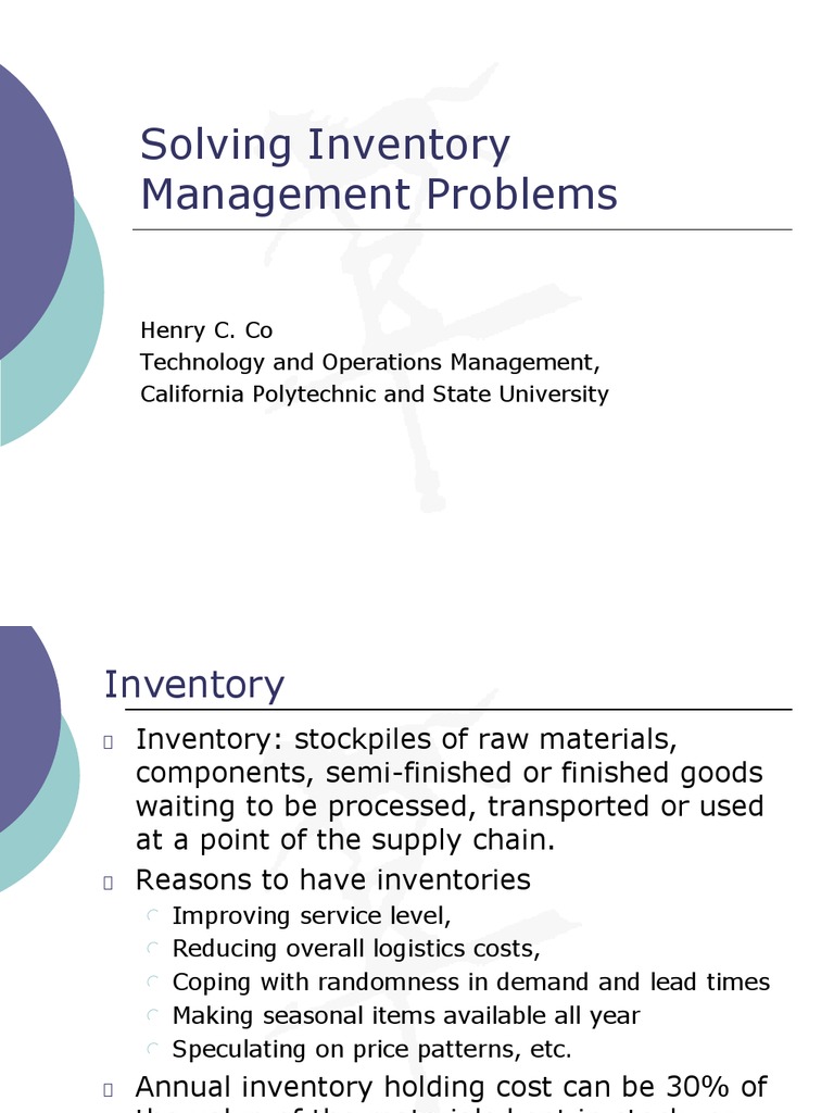 Inventory Problems | PDF | Inventory | Demand