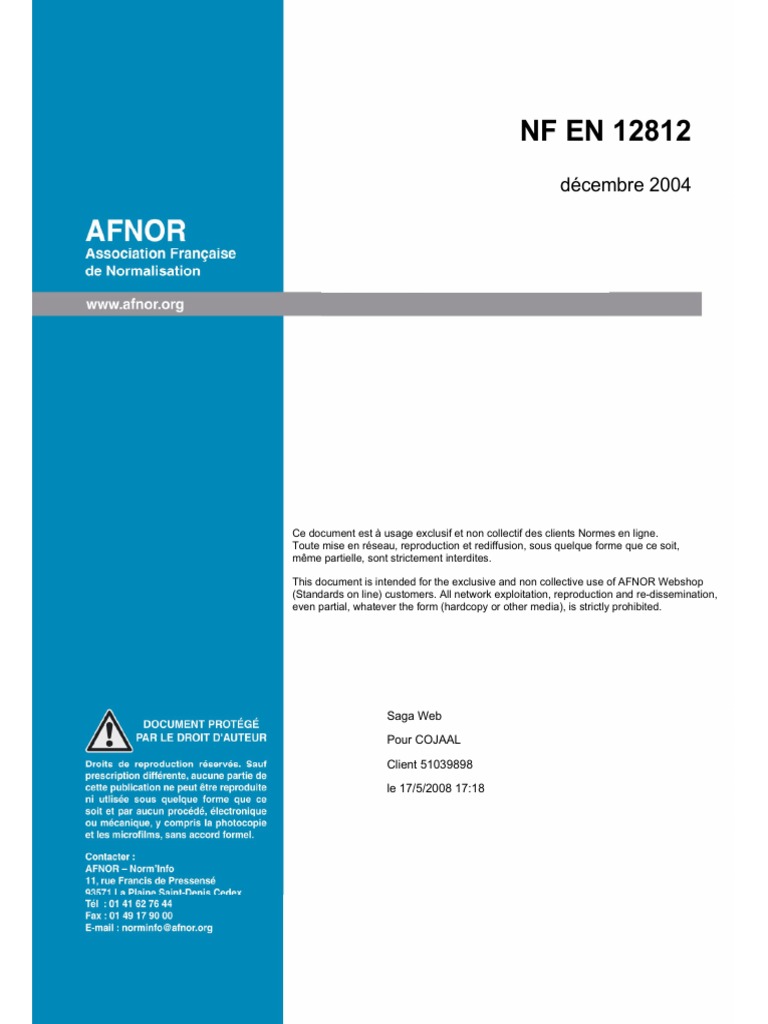 NF en 12812 PDF | PDF